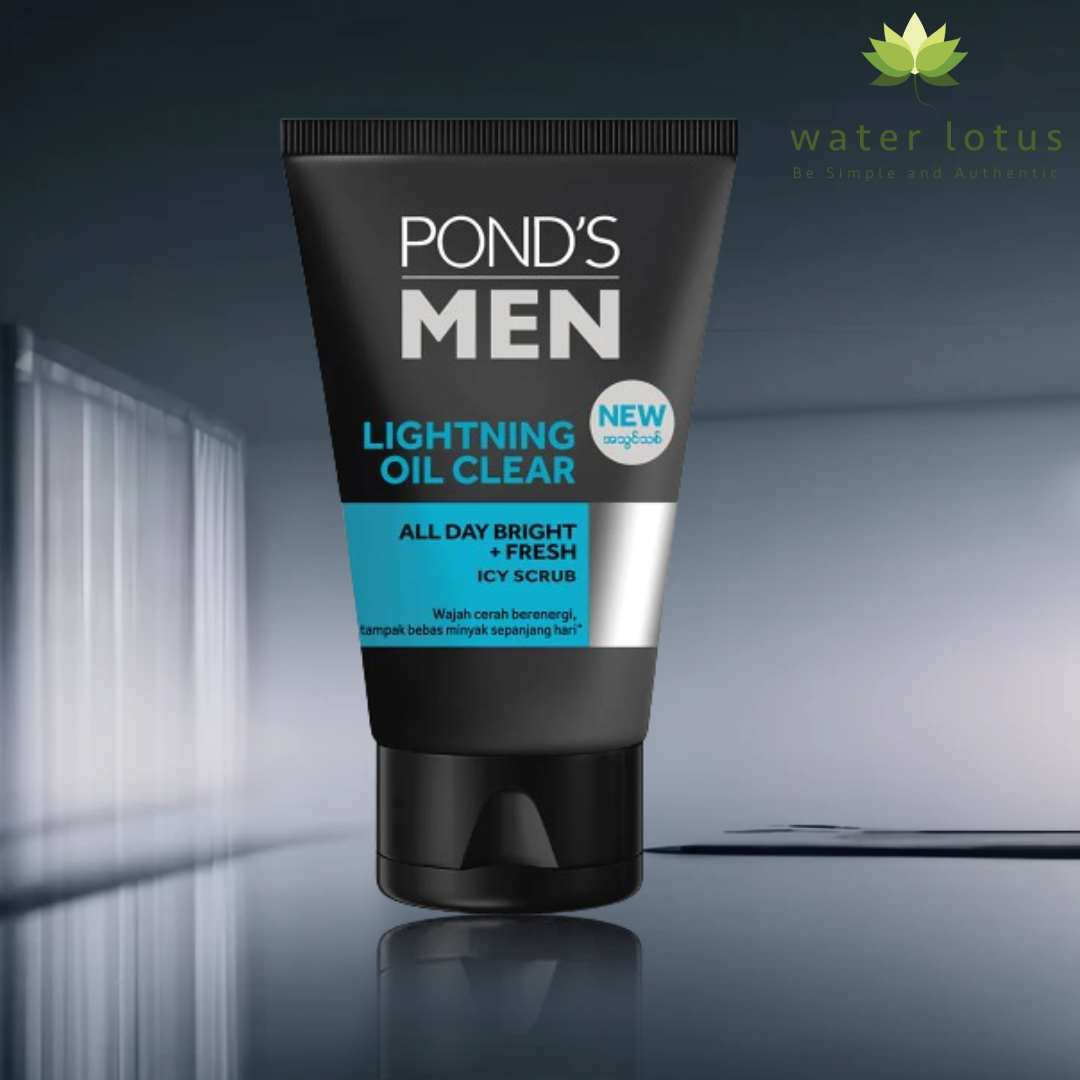 Pond’s Men Face wash Lightning Oil Clear Icy Scrub 100g - Water Lotus ...