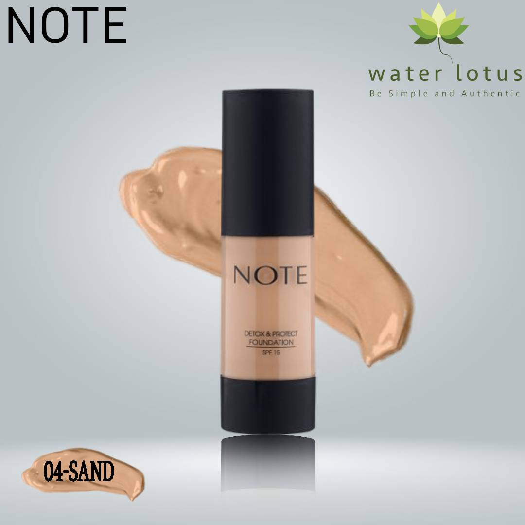Note Detox and Protect Foundation-04 sand - Water Lotus | Care & Beauty ...