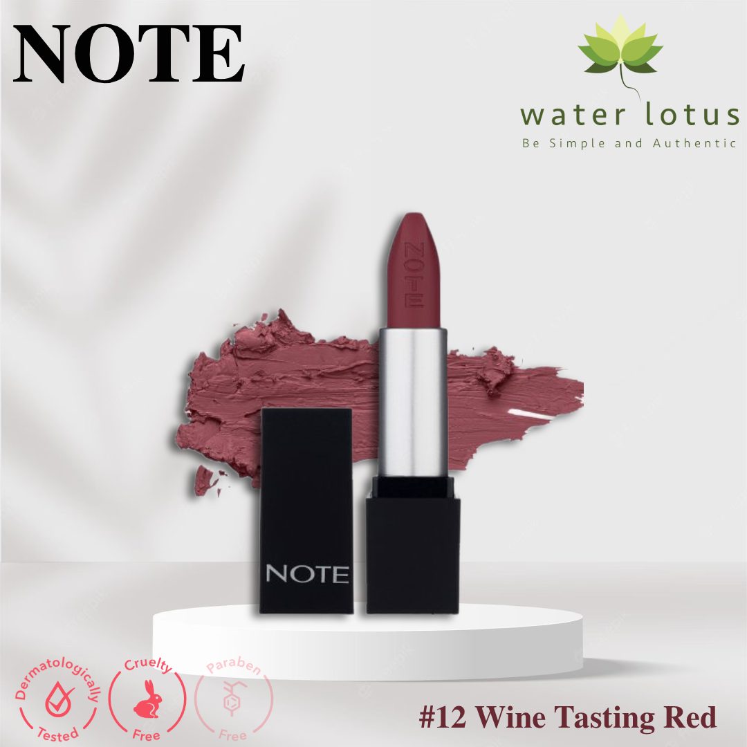 Note Mattever Lipstick - 12 wine tasting red - Water Lotus | Care ...