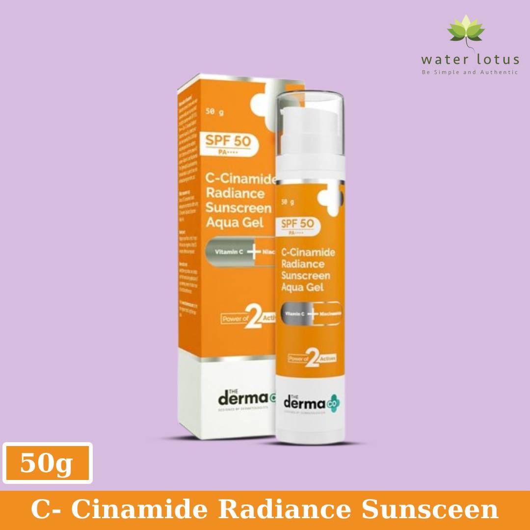 The Derma Co C-Cinamide Radiance Sunscreen Aqua Gel 50g - Water Lotus ...