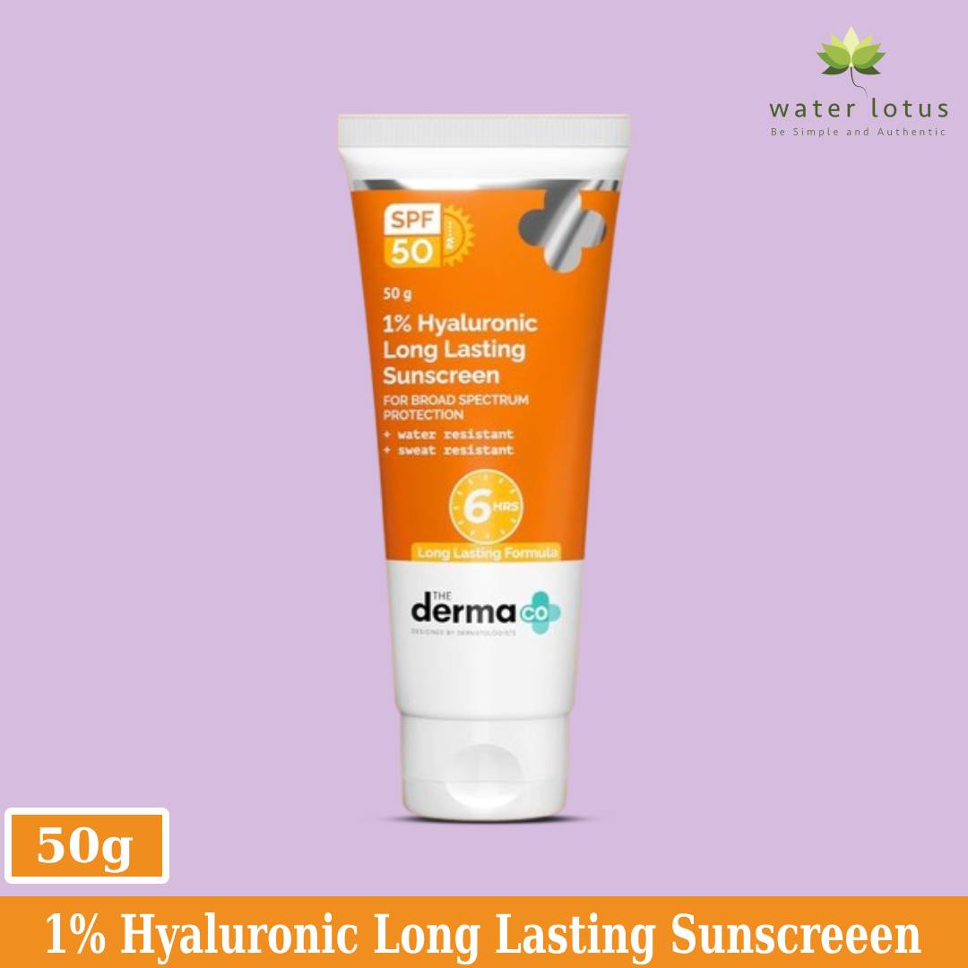 The Derma Co 1% Hyaluronic Long Lasting Sunscreen SPF 50+ - Water Lotus | Care & Beauty ...