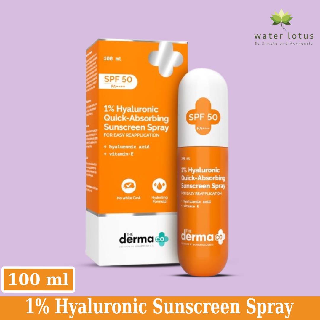 The Derma Co 1% Hyaluronic Quick-Absorbing Sunscreen Spray-100ml ...