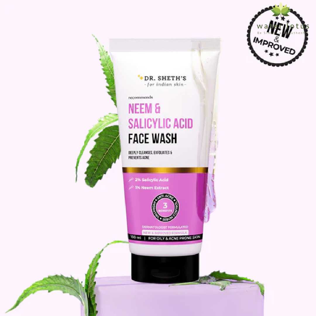 Dr. Sheth’s NEEM & SALICYLIC ACID FACE WASH 100 Ml - Water Lotus | Care & Beauty Cosmetics in ...
